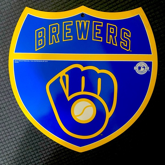 Other | Brewers Blue And Yellow Wall Sign 12 X 115 | Poshmark